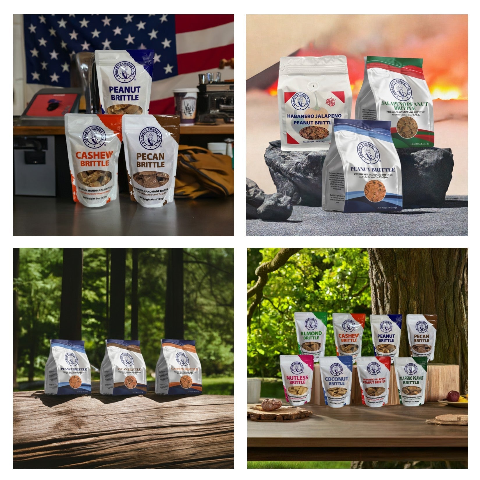 Combos Peanut Brittle, Cashew Brittle, Pecan Brittle, Jalapeno Brittle ...